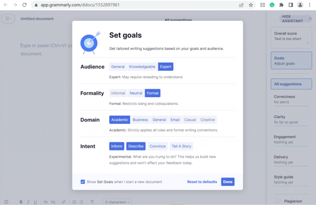 Grammarly—如何通过设置写作目标来调整学术写作的专业程度 - 长煦信息技术咨询(上海)有限公司 | iGroup China