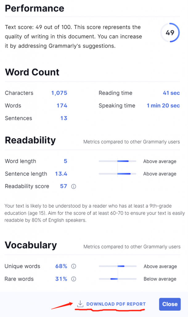 Grammarly写作评估报告（Performance Report）帮助您成为优秀的英文撰稿者 - 长煦信息技术咨询(上海)有限公司 ...